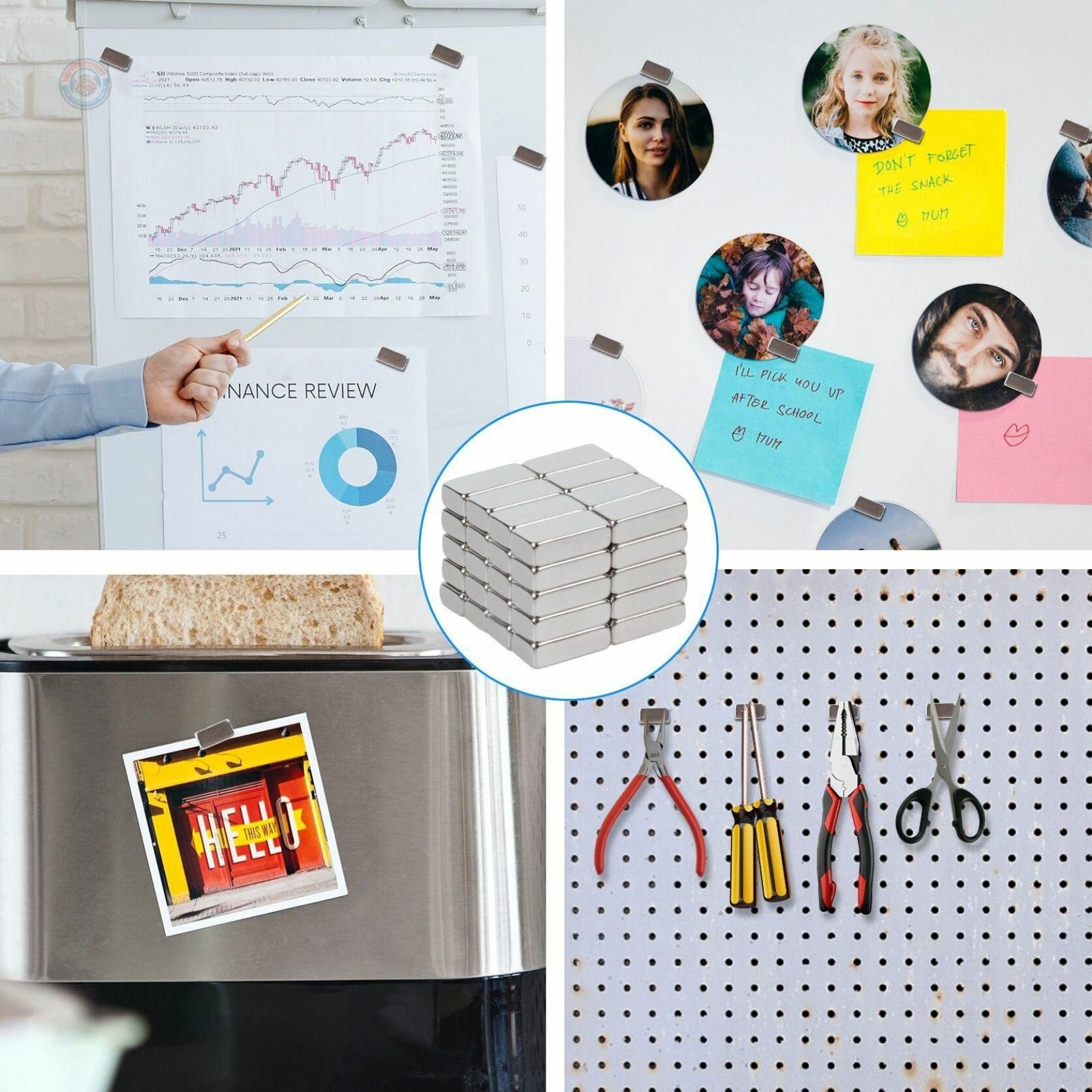 Эксклюзивный набор из 20 мощных магнитов для декора холодильника, офиса и школы с яркими наклейками