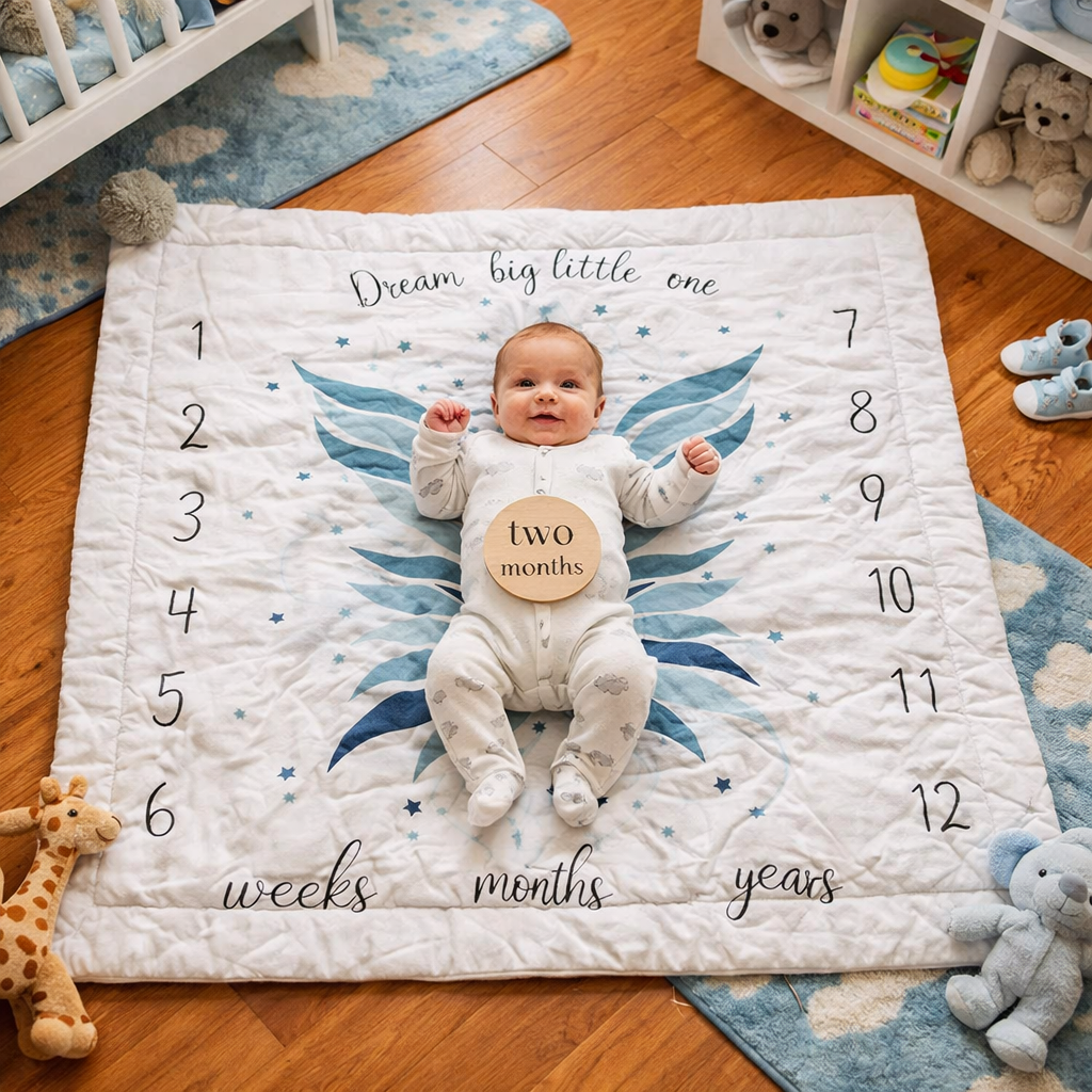 Фотоплед для малыша Ангелок, для мальчика