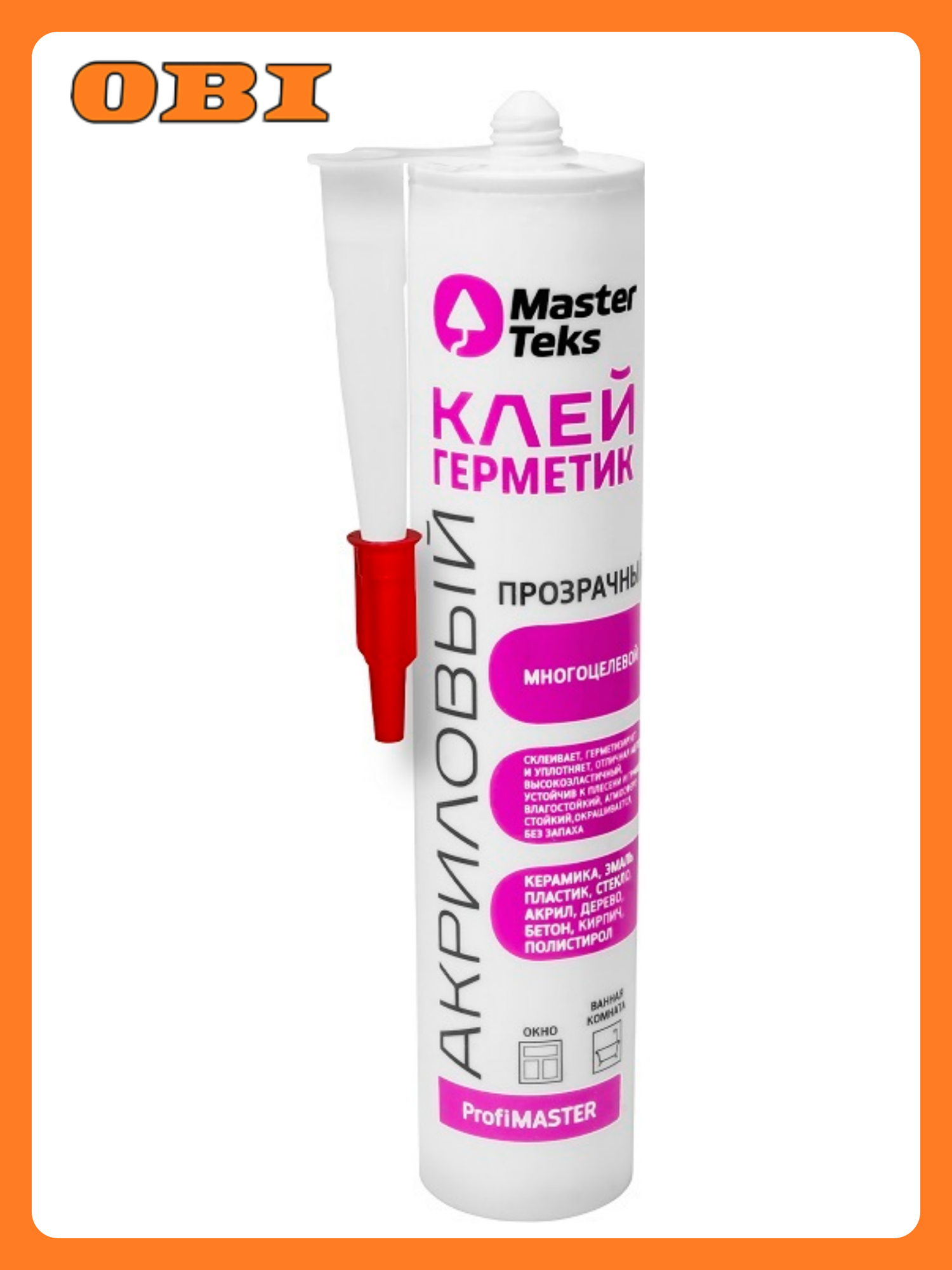MasterTeks PM клей-герметик акриловый многоцелевой 290 мл прозрачный