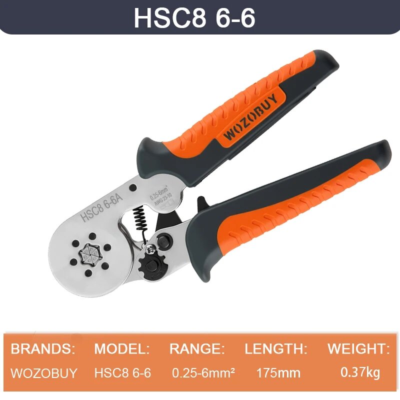 Инструмент для обжима HSC8 6-6, 0.25-6mm², 175mm, 0.37kg