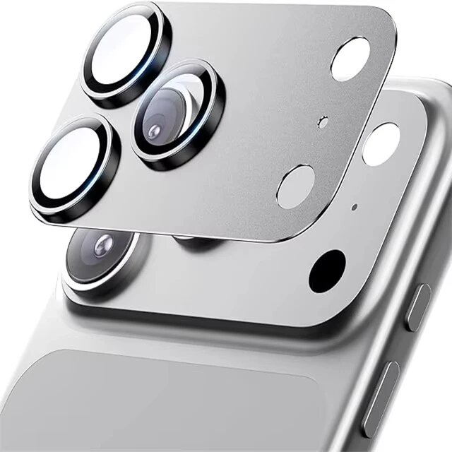 Металлическая защита камеры для iPhone 17 Pro Max 16 14 13 11 12 For iPhone 17Pro Max, Matte Silver