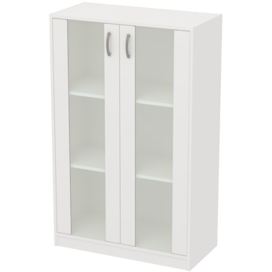 Стеллаж Меб-фф офисный СБ-60+ДВ-62 матовый цвет Белый 77/37/123 см