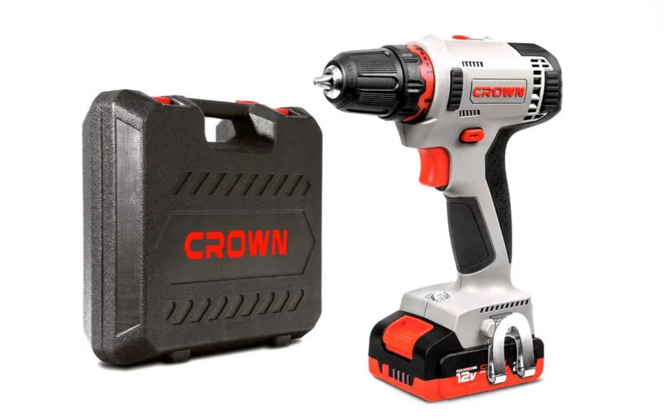 Дрель-шуруповерт Crown CT21081H-2 BMC (c 2-мя АКБ, кейс)