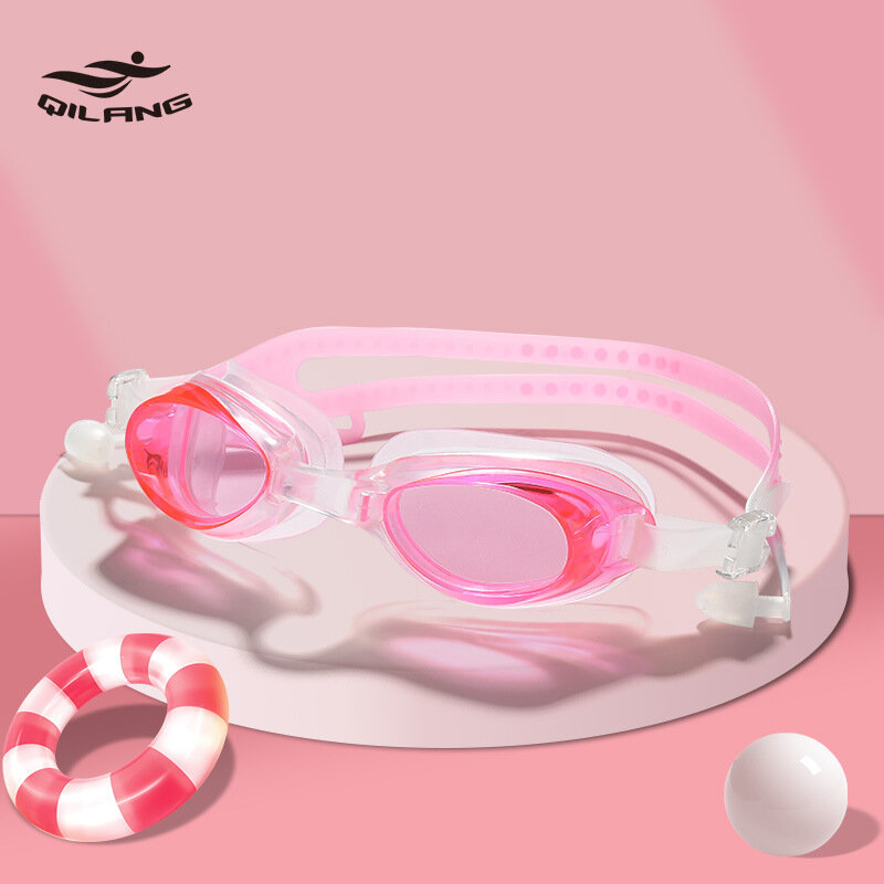 Очки для плавания Qi Lang, цельные беруши для взрослых, очки для плавания, HD, противотуманные водонепроницаемые,