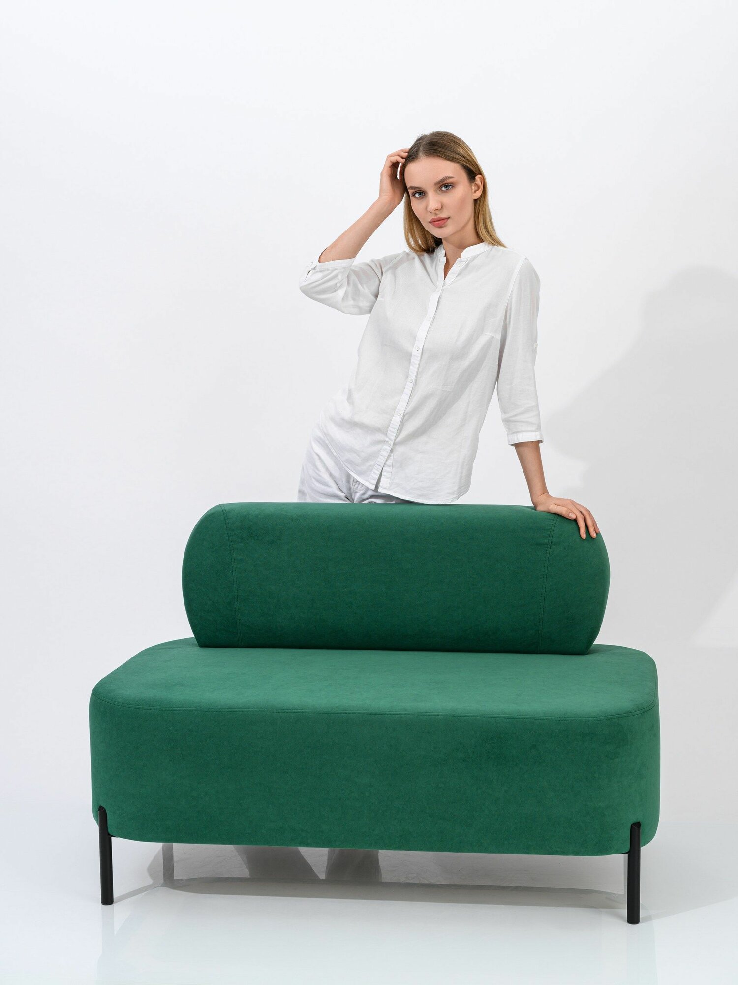 Диван KamicoHome Como, прямой, нераскладной, без подлокотников, 118 см x 62 см x 75 см