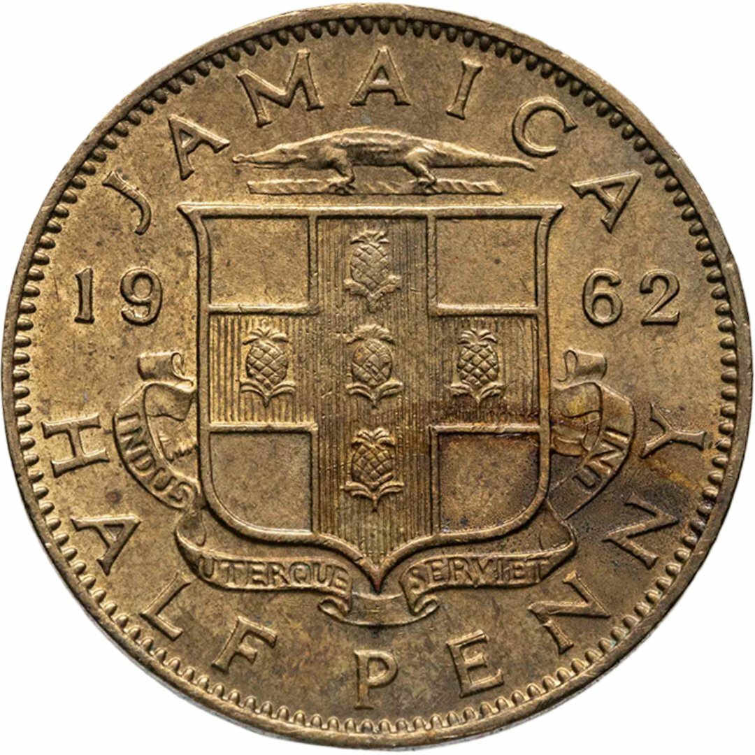 Ямайка 1/2 пенни half penny 1962, Латунь, в сохранности VF