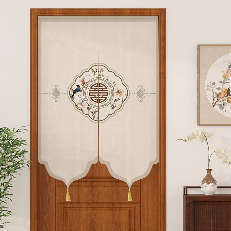 Новая китайская стильная дверная занавеска, домашняя тканевая перегородка, занавеска для спальни, входная блокирующая висячая занавеска, национальный стиль, полузанавеска для гостиной и ванной