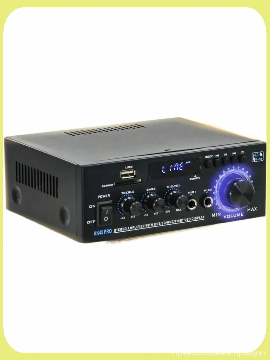 Аудио усилитель звука для колонок, усилитель звука, Hi-fi , Bluetooth5.0 ,2-канальный , 500 Вт + 500 Вт