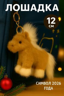 Брелок-игрушка Good Toys "Лошадь", плюш, синтепон, бежевый, 14 см