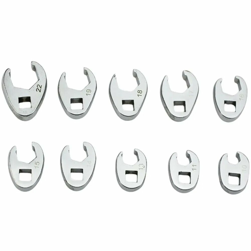 10шт 3/8-Дюймовый Гаечный Ключ с Корончатой Головкой от 10 до 22 мм с Метрической Ножкой С Открытым Концом