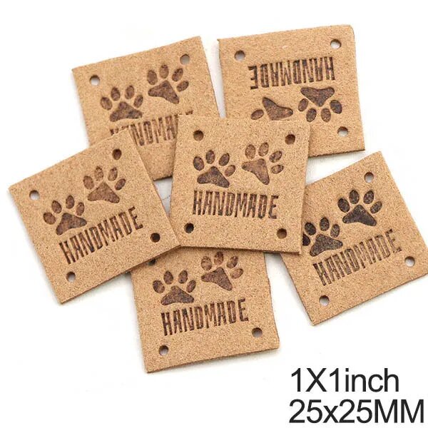 20 шт, бирки ручной работы с кошками, собачьей лапой, следами животных, кожаные этикетки, этикетки ручной работы для одежды, шапок, швейные аксессуары