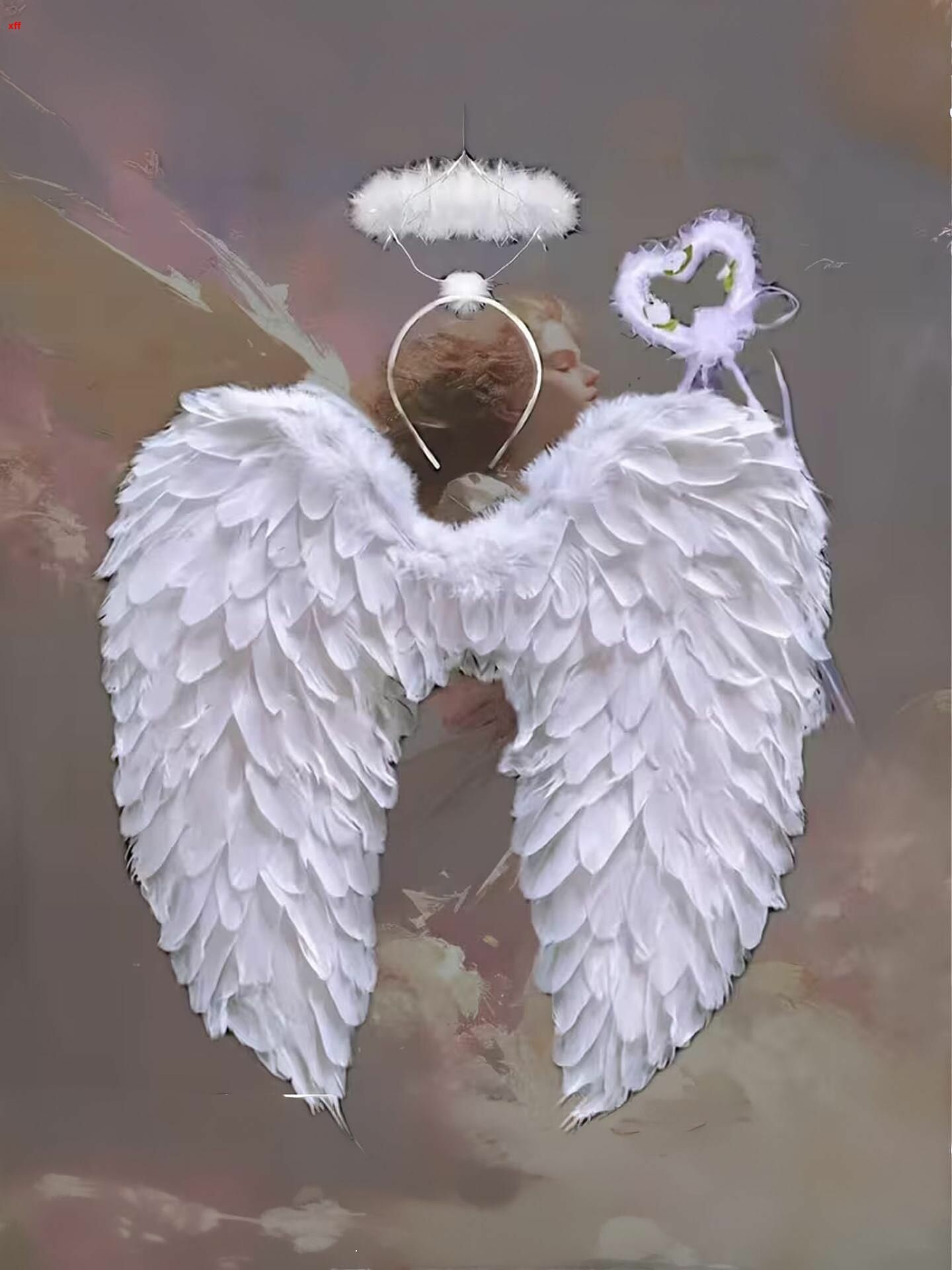 Крылья ангела перьевые карнавальные большие 60х35 см, на Хэллоуин и Новый год.