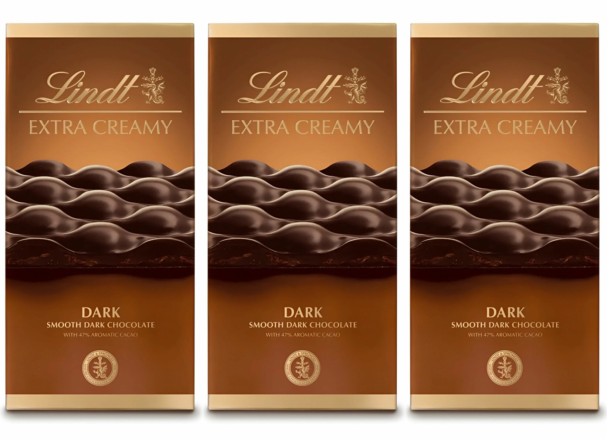 Шоколад LINDT Extra Creamy DARK темный 80г*3 штуки