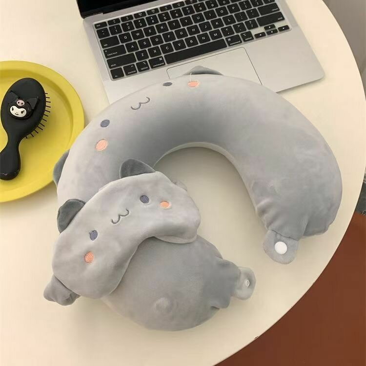 Маска для глаз в виде мультяшного персонажа, U-образная подушка для сна, студенческая подушка для сна, подушка из пены с эффектом памяти, подушка для поддержки шеи в путешествии, подушка для офисного сна