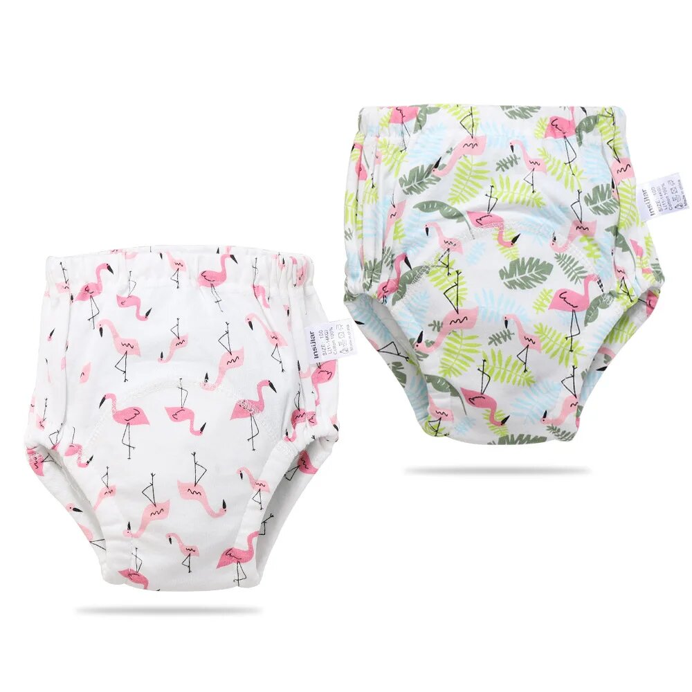 Детские трусики-подгузники бамбук, flamingo, L(100cm)