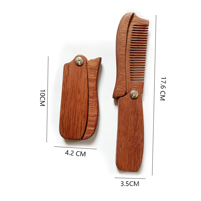 Персонализированный гравированный именной гребень Etsy, портативный складной гребень из бука, гребень для макияжа, деревянный гребень, антистатический