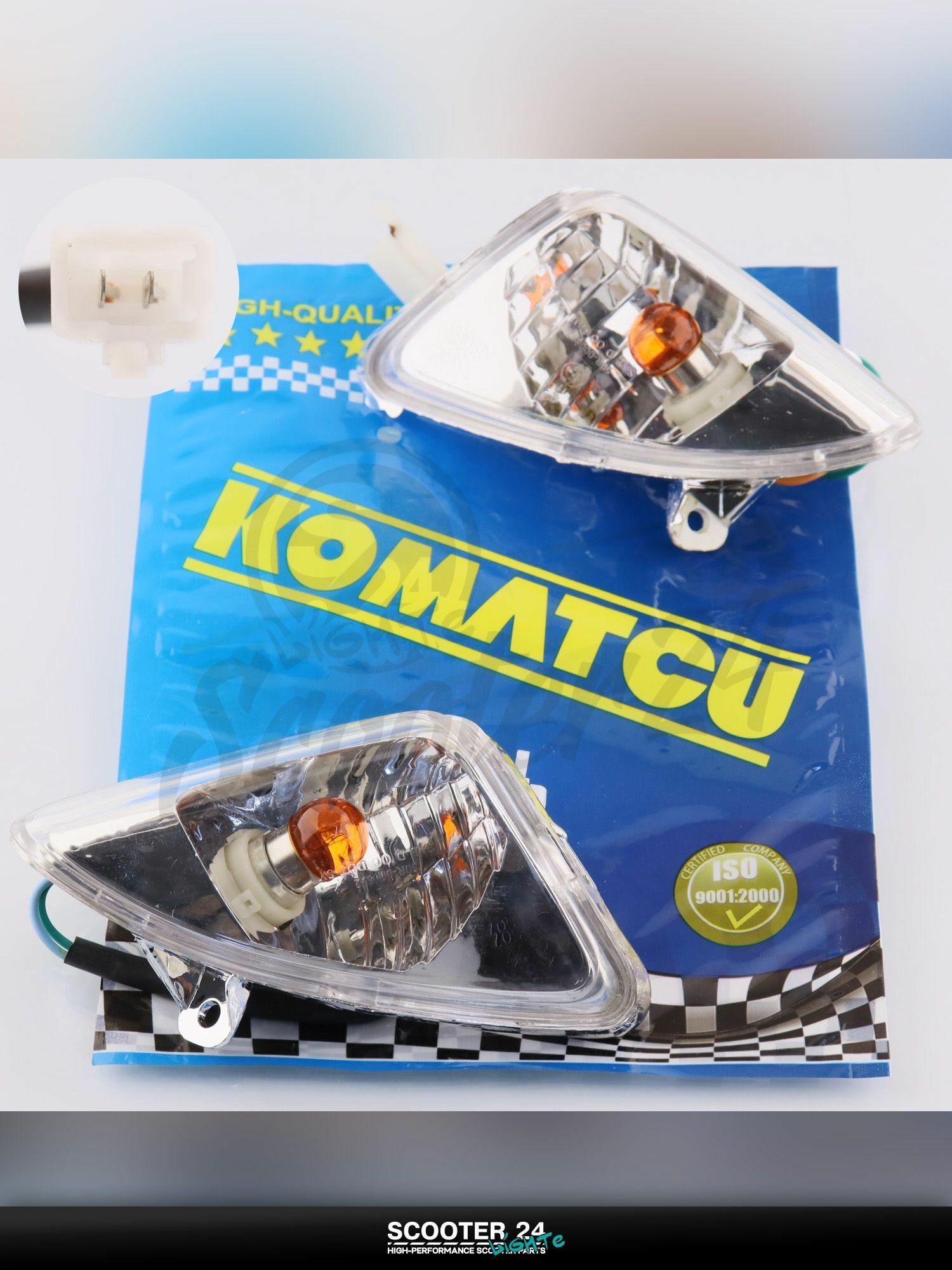 Повороты на китайский мопед и скутер Zongshen STHORM NEW (передние, пара) "KOMATCU"