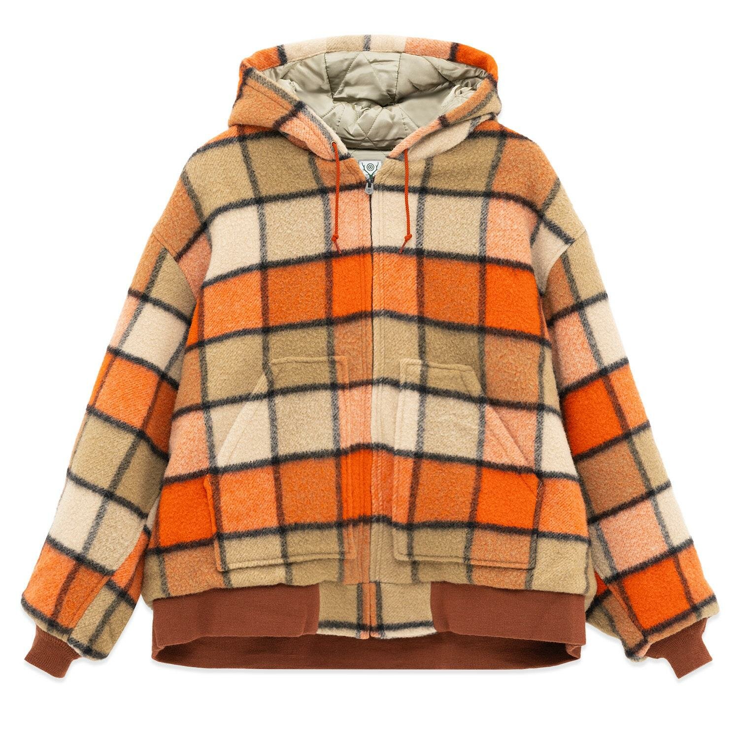 Куртка спортивная Куртка Городская South2 West8 Zipped Work Hoody - Wool Brushed Plaid Twill