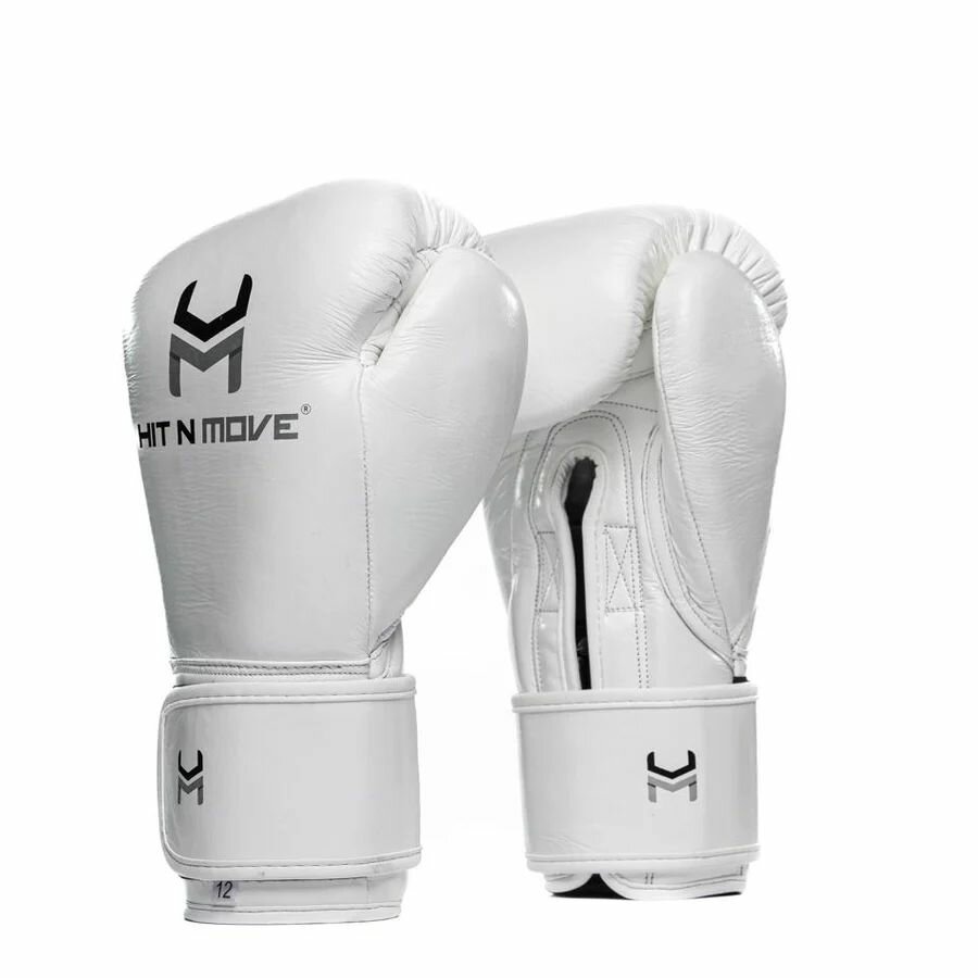 Перчатки боксерские HIT N MOVE Suvari Horse Hair Boxing Gloves, 14 унций, белые