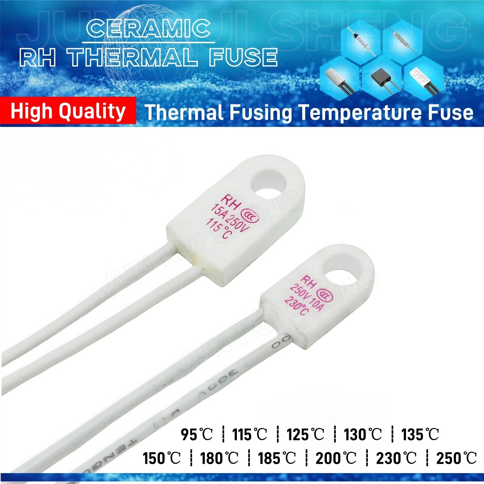 Керамические предохранители RH 10A 15A 250V 5PCS RH 15A 250V, 130C