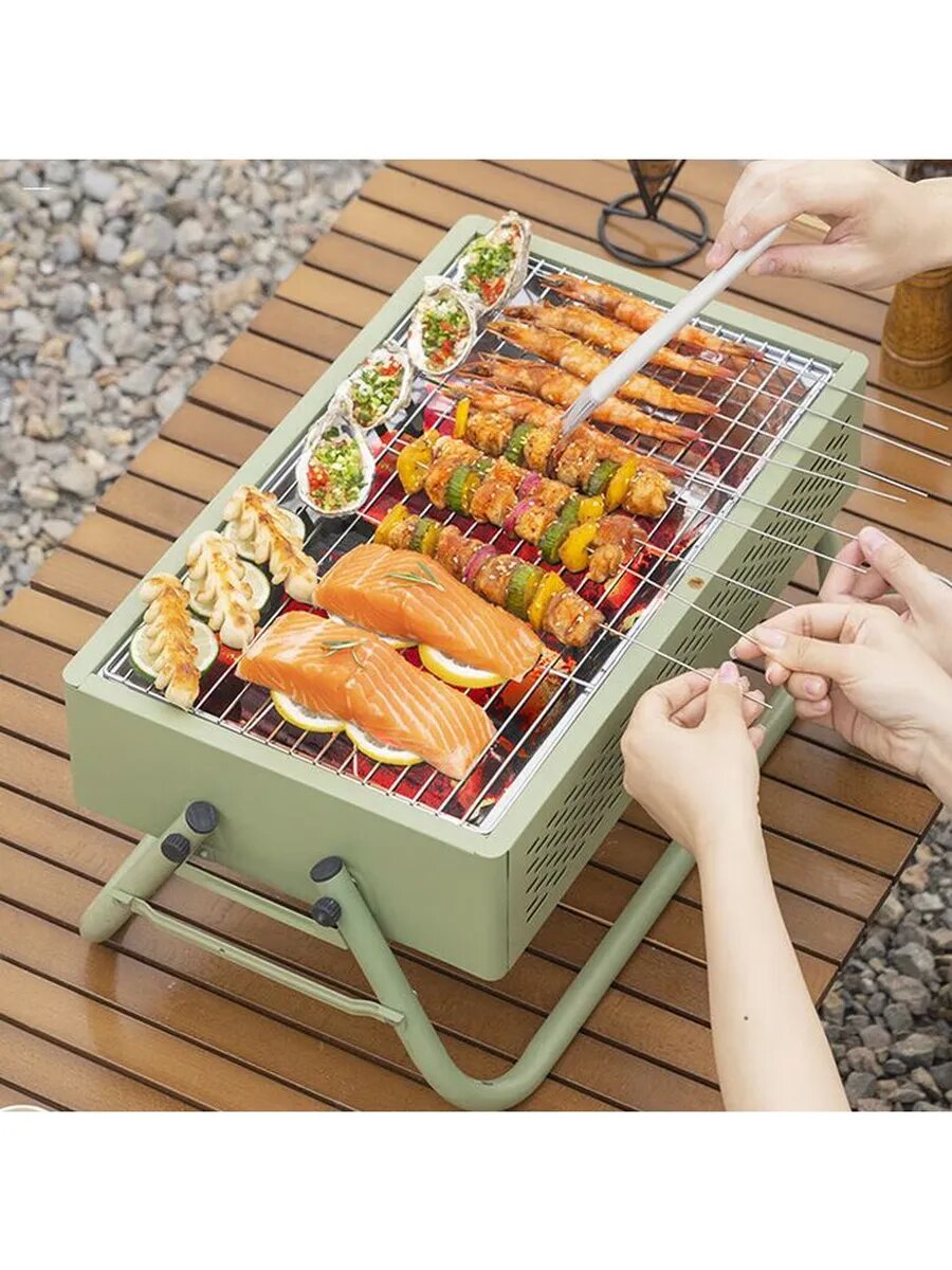 Гриль для кемпинга ORB-1185, чугун,47x29x23.5см, уголь