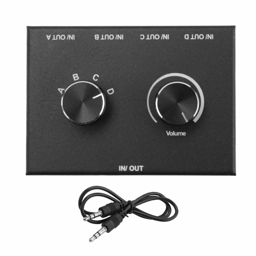 4-Портовый 3,5-мм Стерео Аудио Переключатель для ПК Телефона Ноутбука Наушников