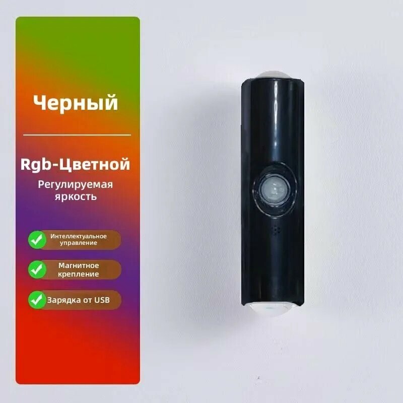 Новинка! Умный светильник с датчиком движения, 7 цветов, зарядка от USB. Настенный ночник "Холмы", двойные кошачьи глазки для уюта