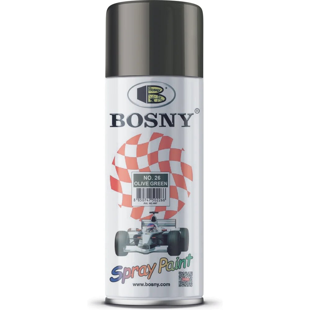 Универсальная краска Bosny зеленый оливковый RAL6003 акриловая, влагостойкая, для стен и потолков