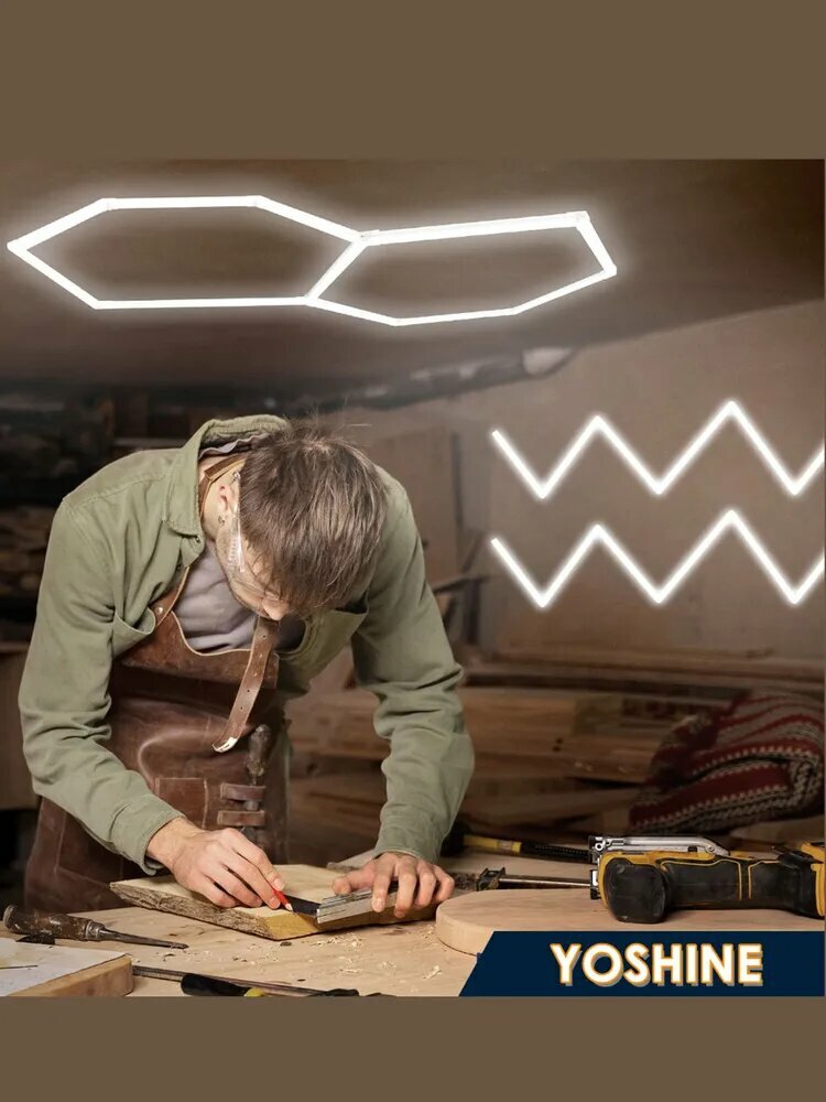 Яркий и стильный YOSHINE светодиодный модульный потолочный светильник, 96 Вт, Предназначен для гаражей, автосалонов, выставочных залов и различных мест, требующих эффективного освещения