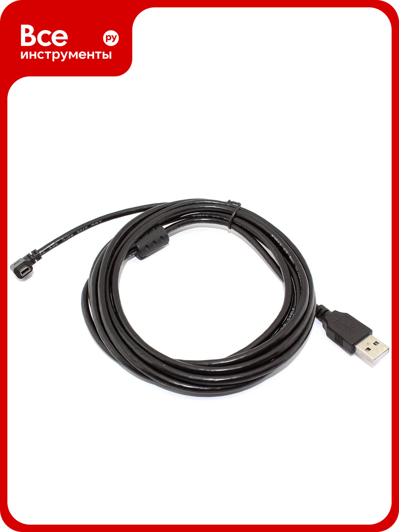 Кабель Amperin USB Type A на Mini USB угол вправо 3 м 97543