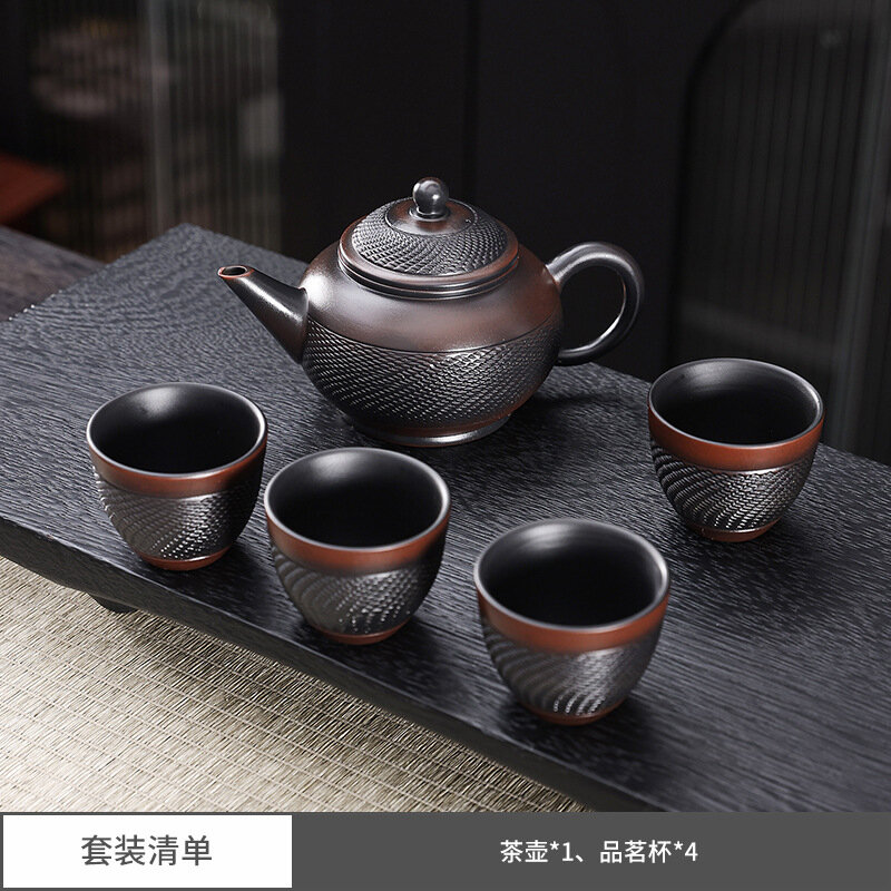 Чайник из фиолетовой глины, портативный и вращающийся, с резьбой в виде феникса и узором лотоса, в подарочной коробке премиум-класса, чайник Ханва, одиночный чайник.