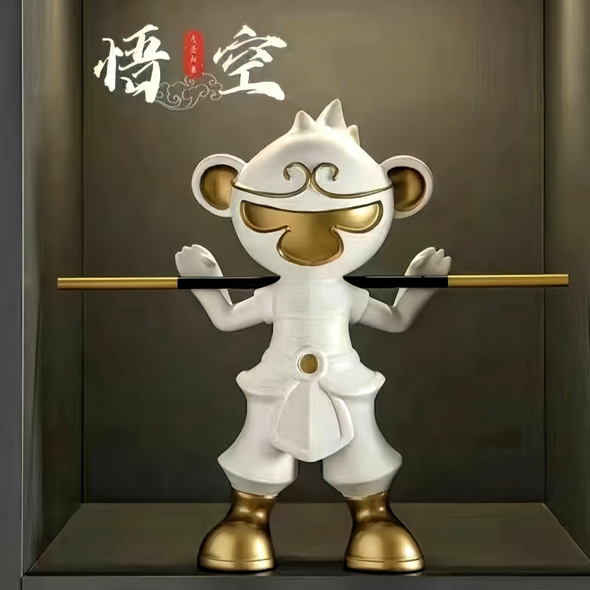 Король обезьян Сунь Укунг золотая дубинка, резиновая декорация для гостиной, офиса, винного шкафа, кабинета, креативный подарок