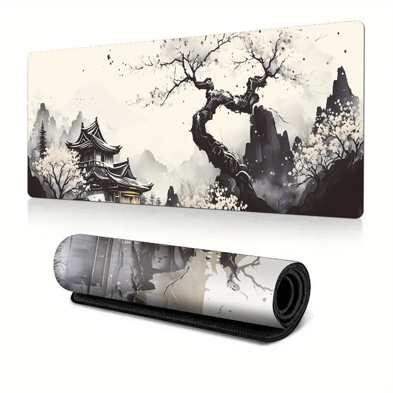 Коврик для стола и клавиатуры игрового типа с аниме тематикой анти скользящий увеличенный размер на основе резины