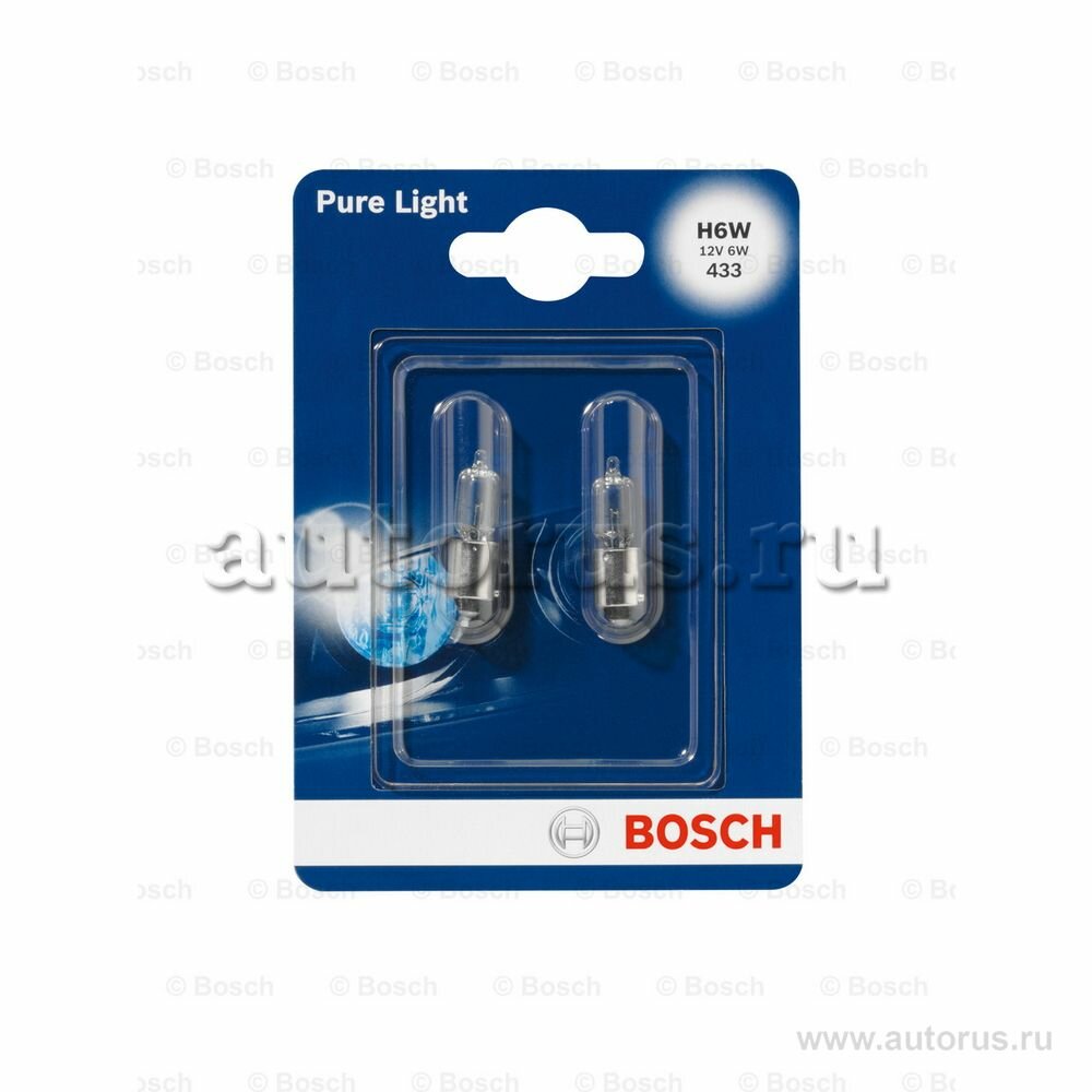 Лампа 12V H6W 6W BOSCH 2 шт. блистер 1 987 301 035