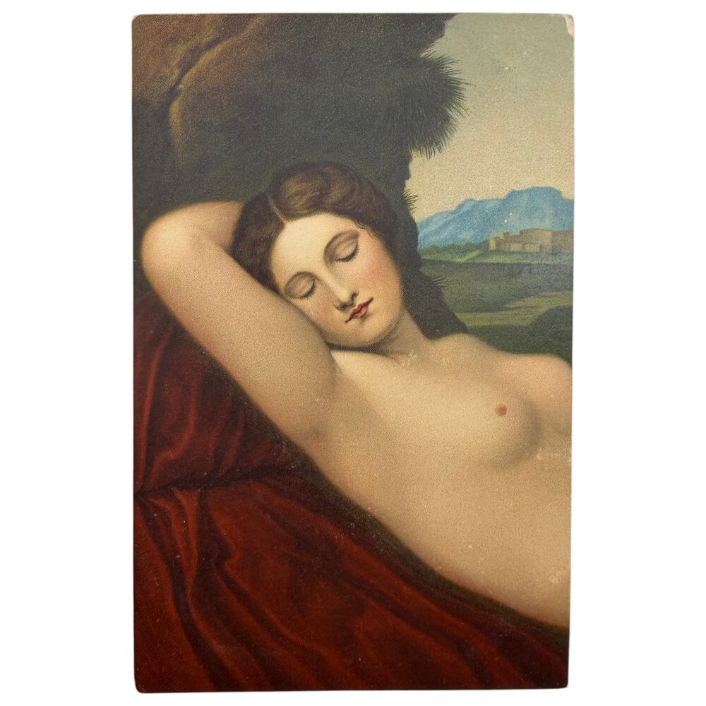 Почтовая открытка "Джорджоне - Спящая Венера" 1905-1917 гг. Германская Империя