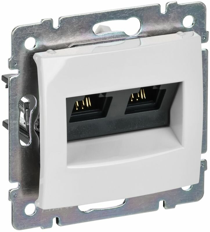 Розетка компьютерная 2-м СП Valena RJ45 кат.5 UTP механизм бел. (DIY-упак.) IEK 694292