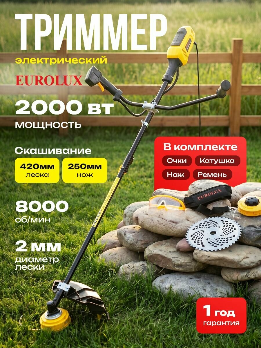 Триммер садовый электрический 2000Вт GET-2.0 PRO MAX