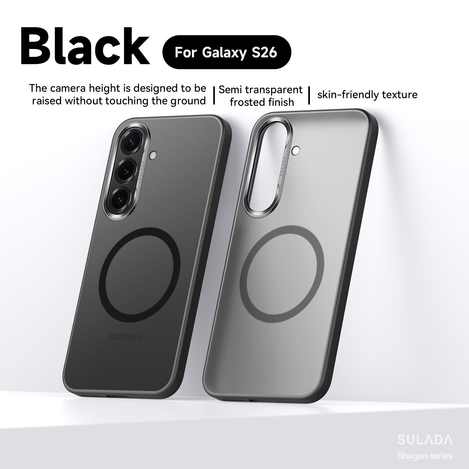 Чехол Для Samsung Galaxy S26 / Самсунг Галакси S26, soft touch, чехол-кардиомонитор, поликарбонат (PC), защита камеры, ударопрочный, усиленные углы, Samsung, Samsung Galaxy S26 , black,