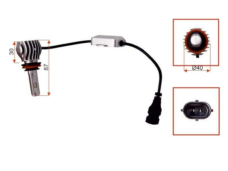 Лампа SAT ST-175-0072 H8/H11/ LED/ Комплект/ 20W 1800LM CANBUS