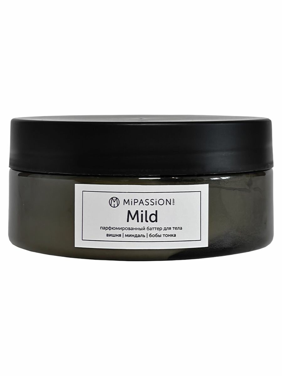 Крем-баттер для тела MiPASSiON Mild парфюмированный Вишня, миндаль, бобы тонка, 150 мл, Россия