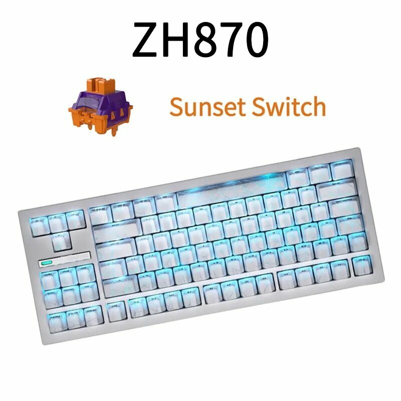 ZORNHER Игровая клавиатура беспроводная ZH870 Sunset Switch, Английская раскладка, белый