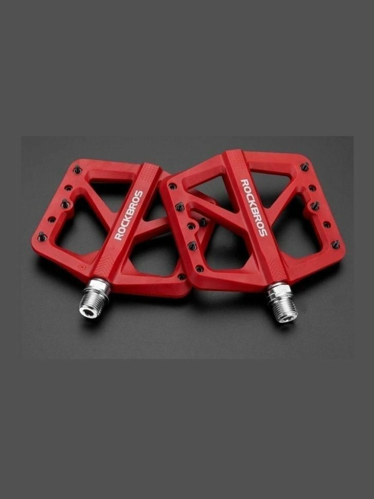 Педали ROCKBROS M906, красные, нейлон, ось Cr-Mo, сменные шипы, подшипником DU