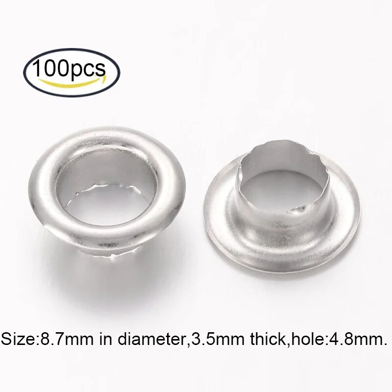 Люверсы для бусин NBEADS 4-9x4-6 мм 8.7x3.5mm 100pc