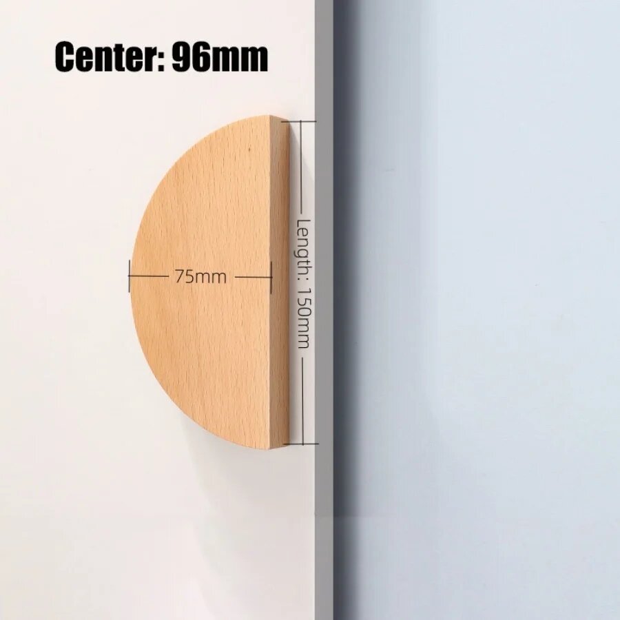 Деревянные ручки для шкафов, полукруглые, детские Beech-L150mm