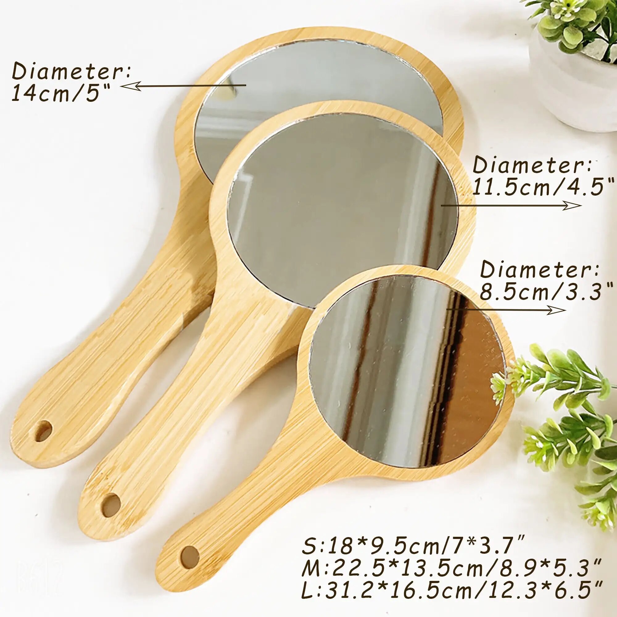 Деревянное ручное зеркало, Small handle mirror