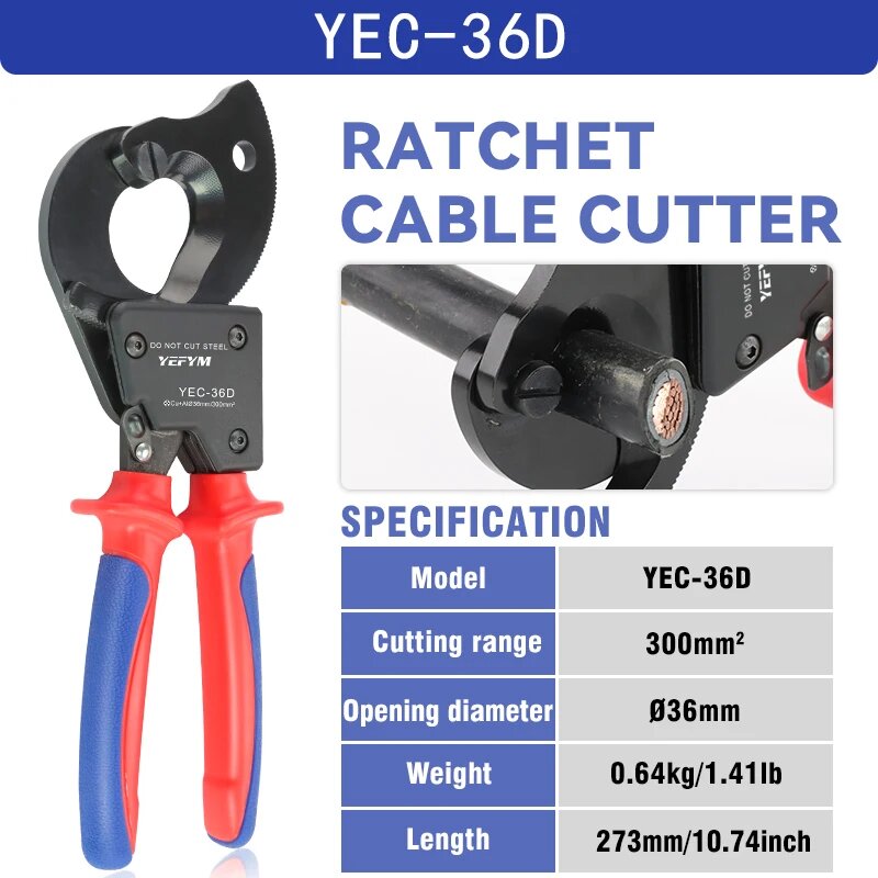 Кусачки для кабеля YEFYM YEC-36D, 300мм², Ø36мм