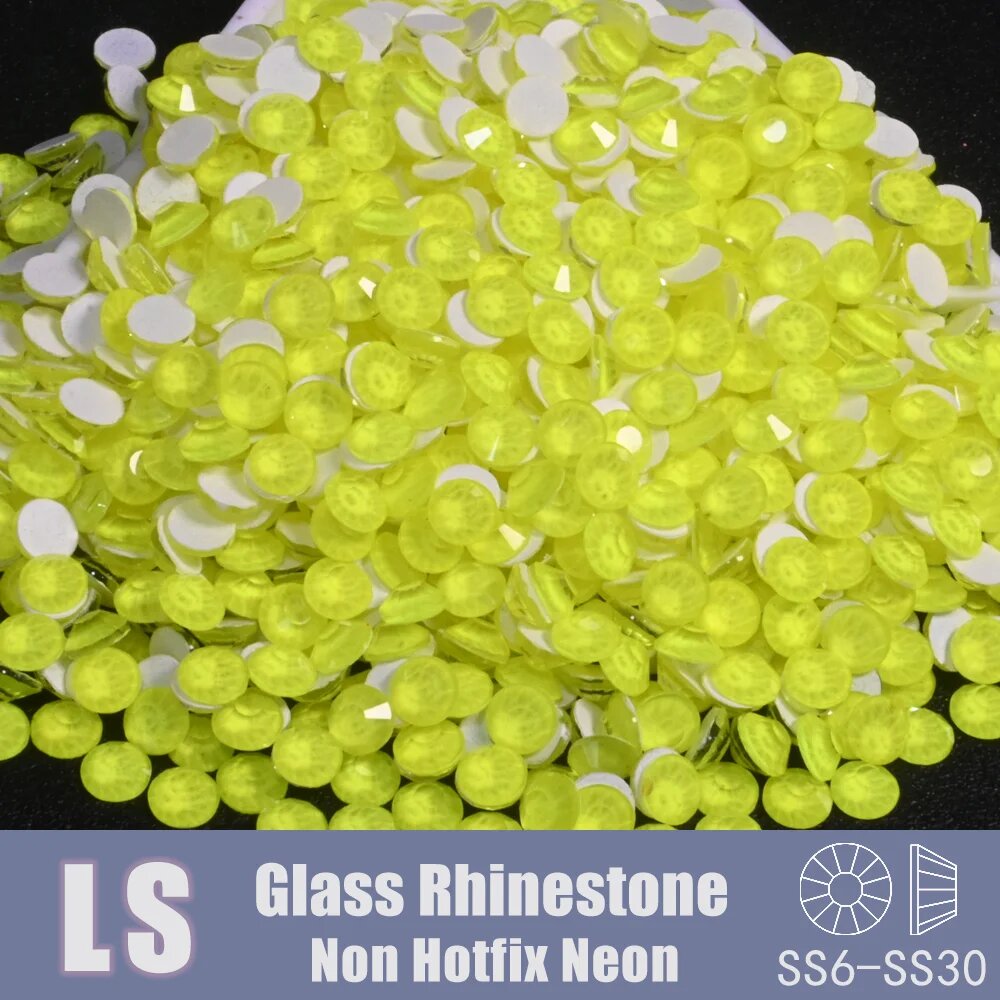 Неоновые стеклянные стразы Citrine Neon SS6-SS30