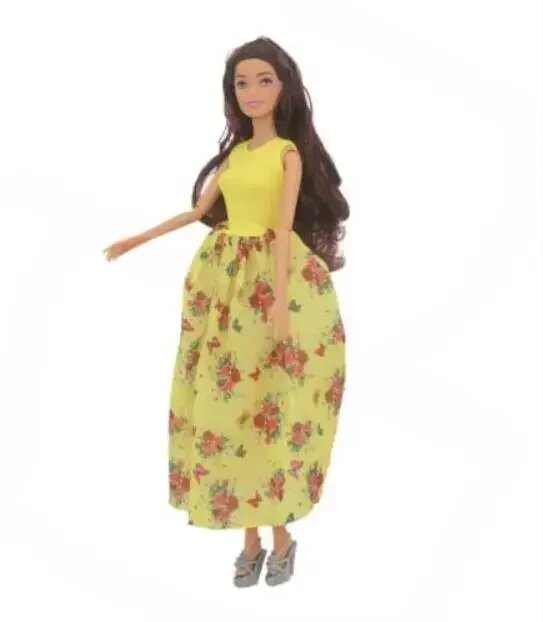 Кукла Barbie FR, желтое платье с цветами, KD21 1H