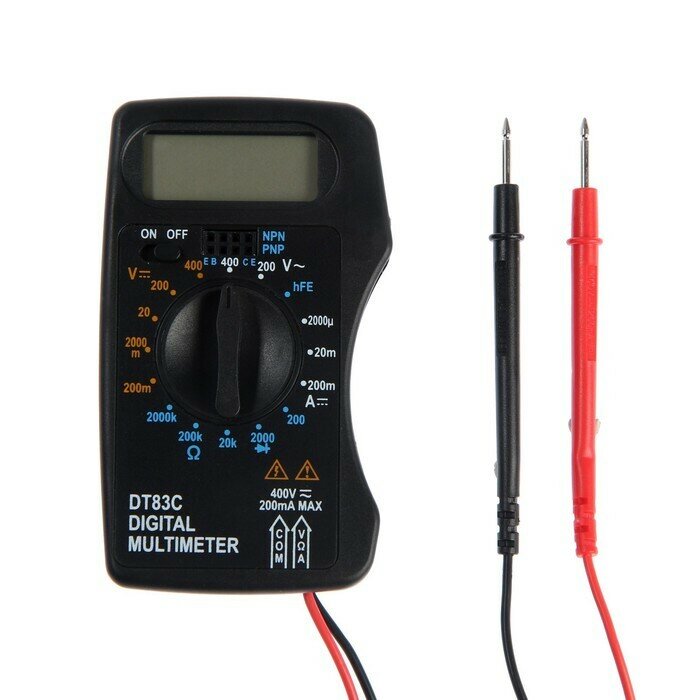 Мультиметр 'мини', DT-83C, ACV/DCV, DCA, 200-2М, прозвон, проверка батареек 9V