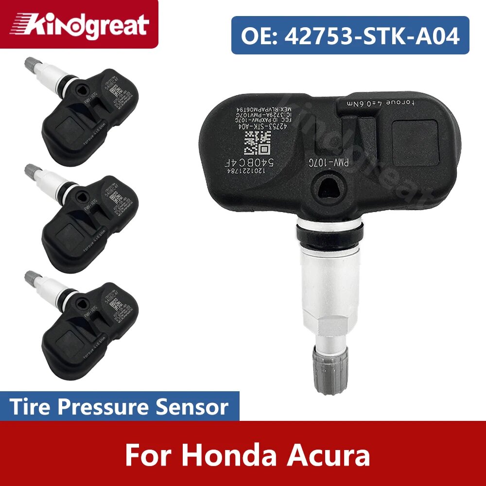 4 шт./лот 315 МГц TPMS датчик системы давления в шинах PMV-107G/42753-STK-A04 42753STKA04 для Honda Acura